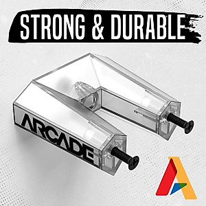ARCADE Skateboard Wall Mount Rack Hanger 2 Pack Horizontal or Vertical Display (Clear)