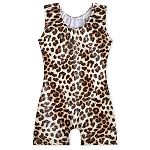 EQSJIU Kids Leotards Gymnastics Yellowleopard Girls Gymnastics Shorts Rainbow Mosaic Mermaid Butterfly Stars Leopard Galaxy Tie Dye Cosmos 9-10years 9years 10years