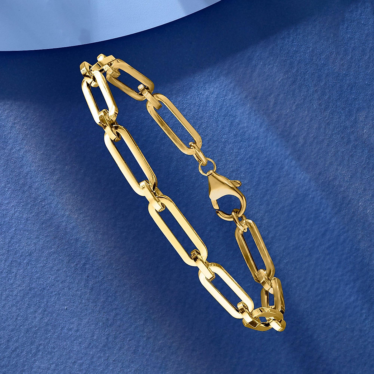 Ross-Simons Italian 14kt Yellow Gold Paper Clip Link Bracelet. 7 inches