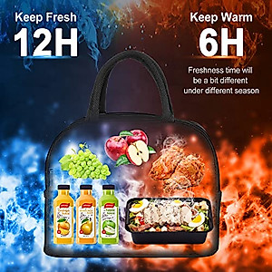 NisuAM Lunch Bag Women Large Lunch Box for Men Reusable Insulated Lunch Tote Bag, Leakproof Portable Lunch Box Cooler Bag for Work Picnic Office Travel - Black