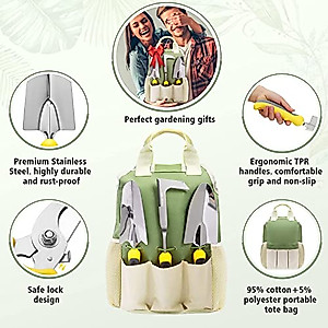 Premium Garden Tools Set，20Pcs Stainless Steel Gardening Tools Set with Storage Bag，Heavy Duty Outdoor Gardening Hand Tools Kit with Tote，Ideal Gardening Gifts for Men&Women