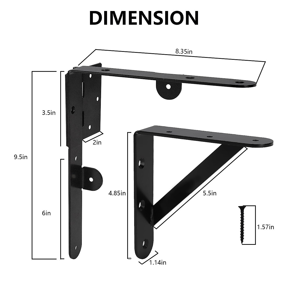 Mofeez Fence Gate Kit Iron Gate Hardware with Gate Latch for Wooden Fences Shed Doors Heavy Duty Anti Sag Gate Corner Brace Bracket