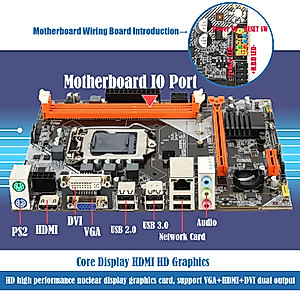 SHYEKYO M-ATX Computer Motherboard Desktop H61 M.2 Desktop Computer Motherboard Support DDR3 M.2 High Rate Hard Disk Interface, HDMI HD Graphics Card for PentiumCeleron Series