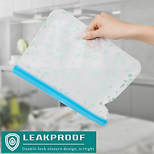 12 Pack Reusable Bags Silicone, Leak proof Reusable Freezer Bags for Food Storage, 4 Gallon 4 Sandwich 4 Snack Bags, BPA Free Dishwasher Safe Reusable Storage Bags for Lunch Marinate Food Travel