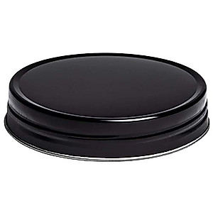 AllSpice Rust-Proof Wide Mouth Aluminum Metal Mason Jar Lids Leak-Proof 12-Pack (Black)