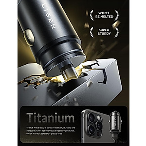 LISEN 90W iPhone 15 Car Charger, 45WPD+QC3.0 Fast Charging Cigarette Lighter USB Charger with 2-IN-1 Type C/Lightning Coiled Cable 5FT, Certified USB C Car Charger for iPhone 15 Pro Max 14/Samsung S23