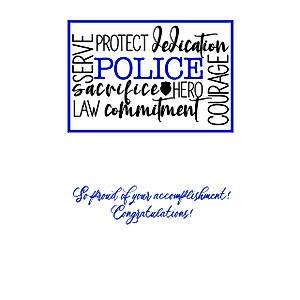 Red Door Inspirations Graduation Cards - Fire Academy Graduation, Police Academy Graduation, Law School Graduation, Single Card & Envelope (Police Academy Graduation)