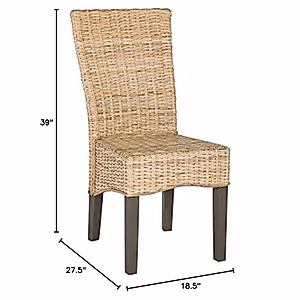 Safavieh Home Collection Ozias Grey Wicker 18-inch Dining Chair