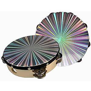 2 Pack 8" 3D Tambourine Music Double Row Jingle Percussion Instrument Church