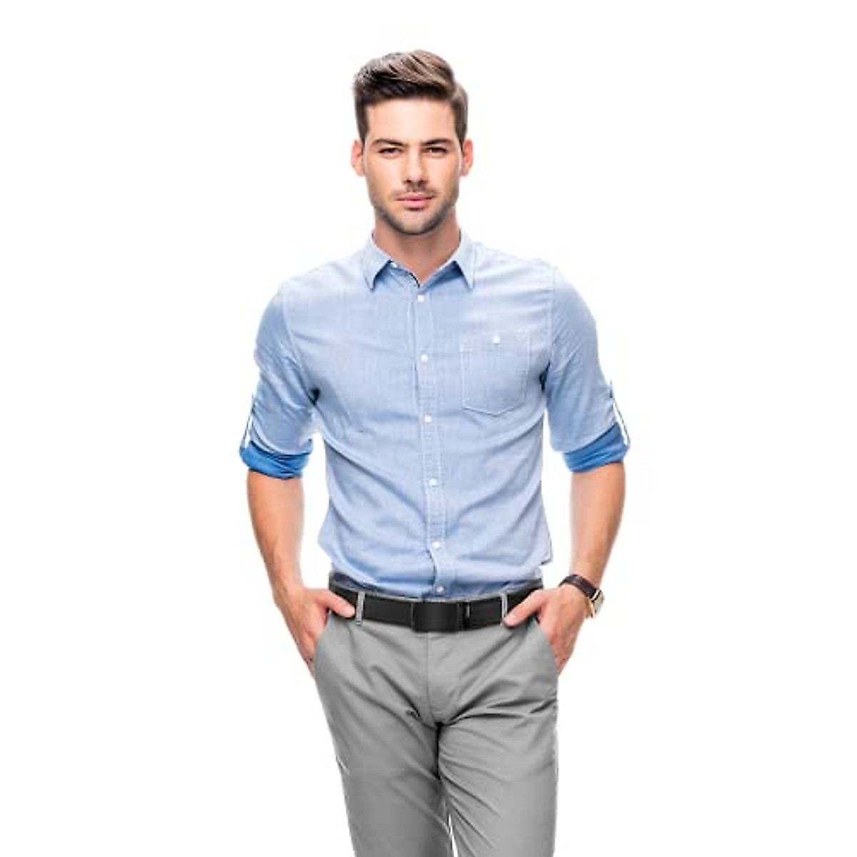 Zitahli Belt Men, Ratchet Belt Dress with 1 3/8" Premium Leather,Slide Belt with Easier Adjustable Automatic Buckle,Trim to Fit Size 30"-36"