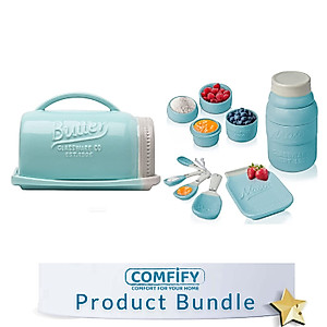Comfify Bundle - Mason Jar Butter Holder, 10pcs Ceramic Kitchenware Set