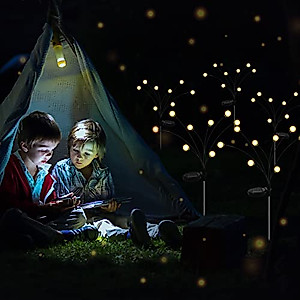 DLAOUM Solar Powered Firefly Lights - Solar Lights Outdoor Waterproof 8LED Starburst Swaying Garden Lights for Yard Path Landscape Decorations