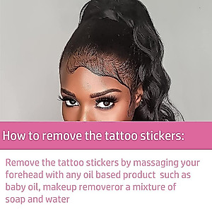 20 Sheets Baby Hair Tattoo Stickers 20 Styles Tattoo Edges for Hair Fake Hairline Stickers Temporary Waterproof Lasting Curly Hair DIY Salon Hairstyling Template Makeup Tool (7x 4.3inch)