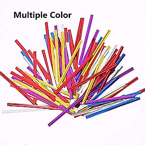 LiyuanQ 300 Pcs Clear Candy Bags Clear Cellophane Bags 4"x6" Cookie Bags with 6 Mix Colors Twist Ties - 1.4mils Thickness OPP Plastic Bags for Wedding Birthday Cake Pop Gift Candy Buffet Supplies