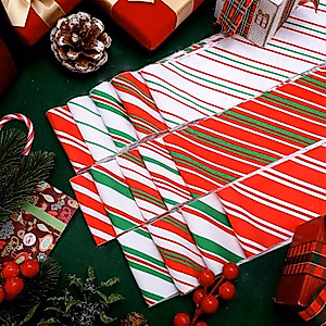 Ganeen 100 Pcs Christmas Fabric Patchwork Roll Quilting Fabric Roll up Fabric Quilting Strips, 2.55 Inch Candy Elements Roll up Fabric Patchwork Fabric for Xmas Sewing DIY Crafts