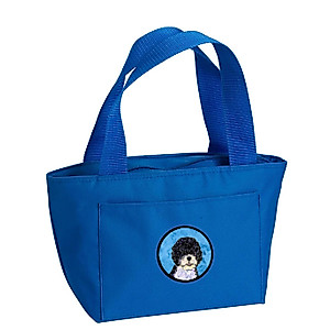 Caroline's Treasures SS4766-BU-8808 Blue Portuguese Water Dog Lunch Bag Insulated Lunch Box Tote Bag for Women Adult Men, Reusable, Large, Multicolor