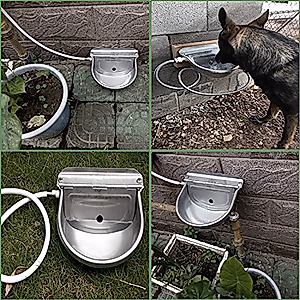 CPROSP Automatic Waterer for Livestock Stainless Steel with Float Valve, Horse Bowl with GHT 3/4‘’, 2 X M10 Screw Set