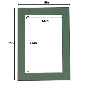 4x6 Mat for 5x7 Frame - Precut Mat Board Acid-Free Show Kit with Backing Board, and Clear Bags Hunter Green 4x6 Photo Matte Made to Fit a 5x7 Picture Frame Matboard for Framing, Pack of 100 Mats