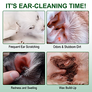 Xaarty Ear Cleaning Wipes for Dogs & Cats, Gently Remove Wax & Debris, Reduce Ear Inflammation, Finger Set Cellular Network Design, Rich in Fermented Coconut Oil and Aloe Vera, All Natural, 50 Count