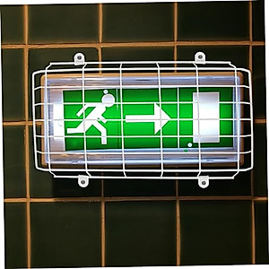 Mipcase 2pcs School Evacuation Sign Safety Sign Wire Guard Exit Sign Protective Cage LED Exit Sign Exit Light Protector Exit Sign Protective Guard Exit Sign Damage Stopper Iron White