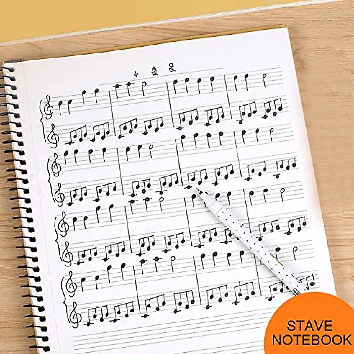 Notebook Beautiful Practical for Amateurs for Copying Music Score(Black piano pattern)