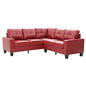 Glory Furniture Newbury KD Sectional, Red. Living Room Furniture, 35" H x 82" W x 32" D