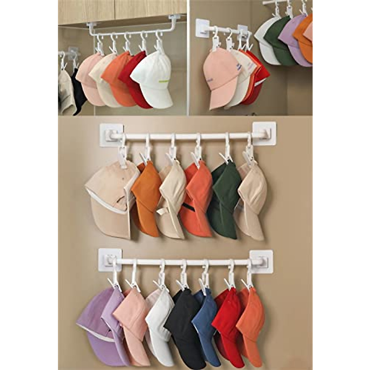 10 PCS Super Strong Plastic Swivel Hanging Hooks Home Swivel Laundry Clips Curtain Clips Clothes Pins Beach Towel Clips,1 PCS Self Adhesive Towel Bar No Drill Hand Towel Hanger
