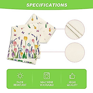 Artoid Mode Lavender Tulip Spring Table Runner, Summer Seasonal Anniversary Holiday Kitchen Dining Table Decoration for Indoor Outdoor Home Party Decor 13 x 72 Inch