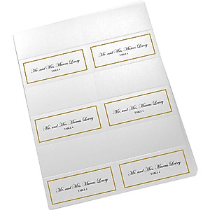 Single Line Border Printable Place Cards, Gold (Choose Color), Set of 60 (10 Sheets), Laser & Inkjet Printers - Wedding, Party, Dinner, and Special Events - Made in the USA