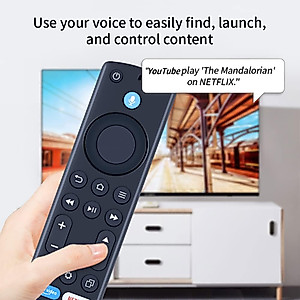 New TV Voice Remote with Mic Compatible for AMZ TV Omni Series, TV QLED Series, TV 4-Series Smart TV and TV Cube (3rd Gen)