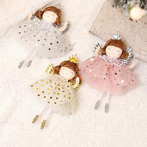 Wepetyo 3X Angel Ornaments Doll Hanging Ornaments Xmas Tree Hanging Pendant Decorations Christmas Tree Ornaments Set Creative Gifts(Mixed Style)