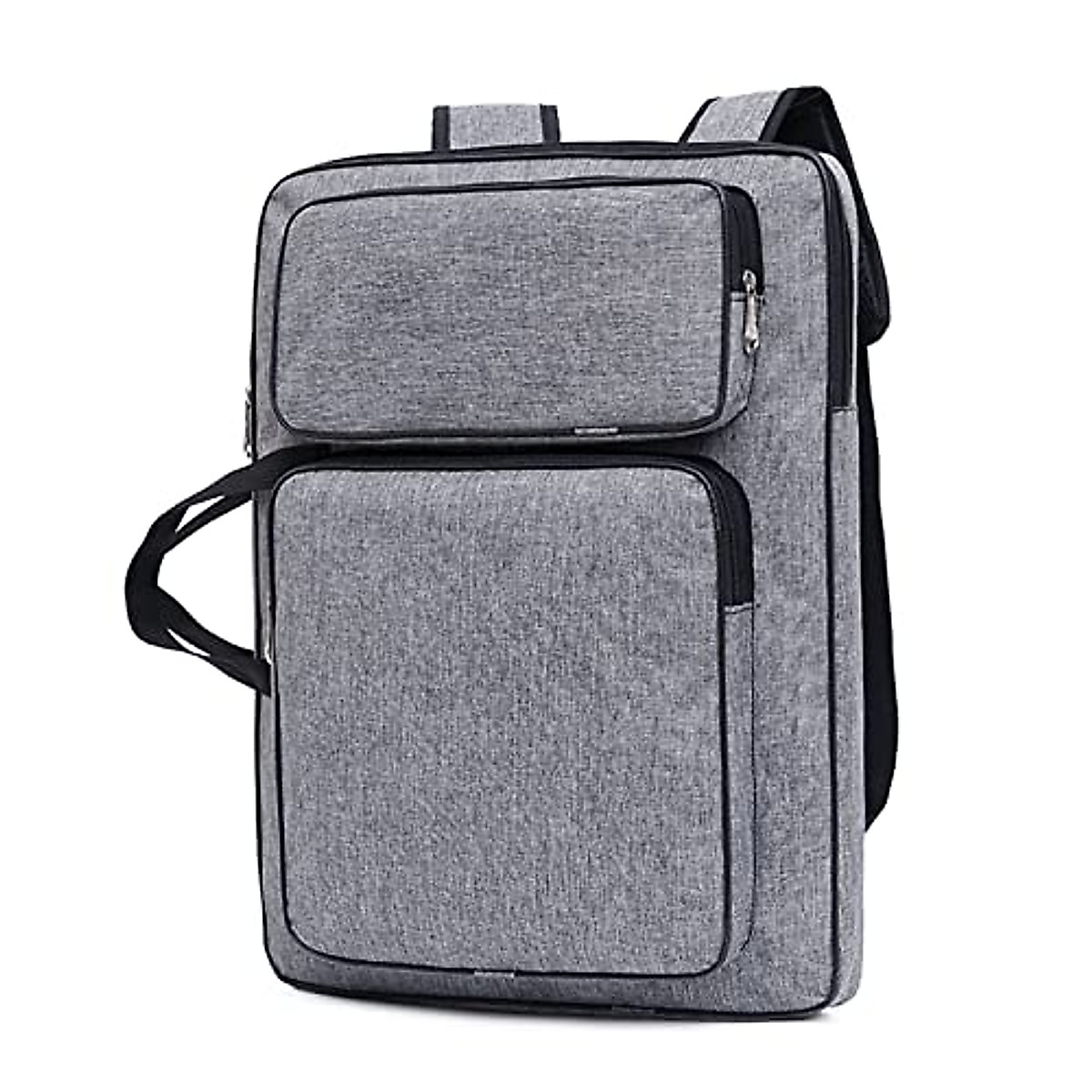 8K Artist Portfolio Carry Backpack Case Versatile Art Bags Waterproof Adjustable Drawing Board Backpack Art Storage Bags for Artworks Painting Drawing Sketching 19.7” x 14.6” x 2.4” (Gray)