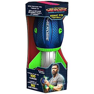 Aerobie Sonic Fin Football, Aerodynamic Russel Wilson Foam Football Toy, Outdoor Games for Kids and Adults Aged 8 and Up