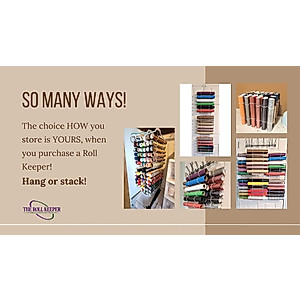 The Roll Keeper, Vinyl Roll Holder and Craft Room Organizer, Hanging Adjustable Rack, Diamond Painting Accessories ,Closet, Door and Wall Mount, Holds 24 Roll (White, Holds 24)