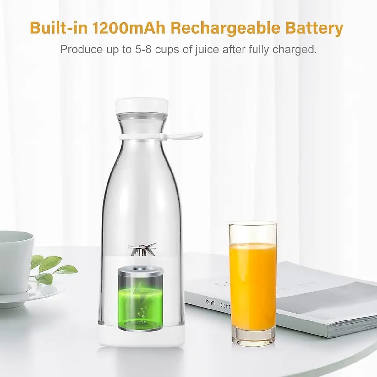 HomeGenuis Portable Blender for Shakes | Multifunctional & BPA Free Blender Bottle | Food Processor Blender Combo | Personal Blender for Smoothies | Personal Size Blenders (Purple)