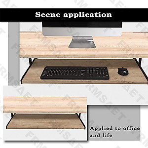 FRMSAET Furniture Accessories Office Product Desk Suits Hardware 20/24/30 inches Keyboard Drawer Tray Wood Holder Under Desk Adjustable Height Platform. (30 inches, Burlywood)