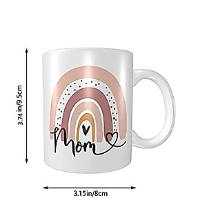 Wisedeal Funny Mom Coffee Mug, Mama Gifts, Novelty Birthday Gifts for Women Mom Grandma Grandmother, Christmas Mug from Dad Daughter or Son, Rainbow Mug Gifts for Mom, Ceramic White 11 Oz