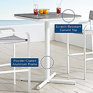 Modway EEI-3575-WHI Raleigh Bar Table, White, 33 x 33 x 42