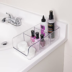 bHome - 2 Adjustable Snack Organizer Bins for Cabinet & Pantry Organization And Storage Plastic Storage Bins For Kitchen Organization - Clear Acrylic Divided Storage Containers with Removable Dividers