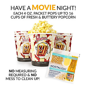 Nostalgia KPP424 Best Tasting Premium 4-Ounce Popcorn, Oil & Seasoning Salt All-In-One Packs - 4 Ounce (Pack of 24)