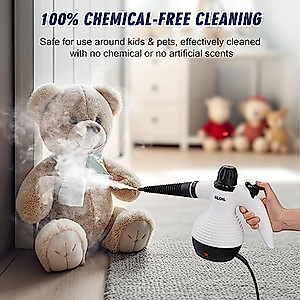 GLOIL Handheld Steam Cleaner, Steamer for Cleaning, Multipurpose Portable Steam Cleaners for Home Use with Safety Lock and 10 Accessory Kit to Remove Grime, Grease, and More, Save Time and Effort