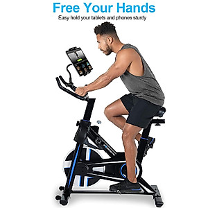 woleyi Gooseneck Spin Bike Tablet Mount, Elliptical Treadmill Tablet Holder, Indoor Peloton Stationary Exercise Bicycle Tablet Clamp for iPad Pro 12.9/Air/Mini, Galaxy Tabs, 4-13" CellPhone or Tablets