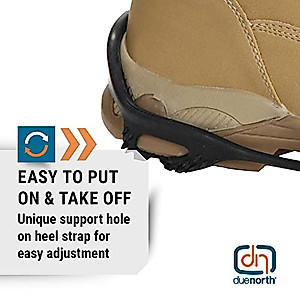 Due North Everyday Pro Footwear Traction Aids, Tungsten Carbide Ice Cleat Spikes, Lightweight Full-Foot, Rubber, Unisex, Small/Medium, V3551370-S/M