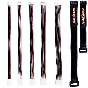 HobbyPark JST-XH 2S 3S 4S 5S 6S LiPo Battery Balance Charger Extension Cable Balance Charging Wire Lead Adapter for RC Drone, Quadcopter, Multirotors,Cars, Trucks, Planes, Boats (5PCS)