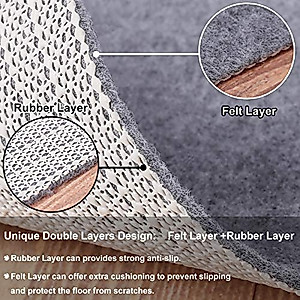 Non Slip Rug Pad Grippers - 5x7, 1/8" Thick, (Felt + Rubber) Double Layers Area Carpet Mat Tap, Provides Protection and Cushioning for Hardwood or Tile Floors