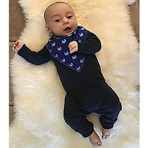 Jolly Jon Nautical Baby Bandana Drool Bibs - 4 Pack Baby Bib Gift Set - Nautical Drooling and Teething Babies – Thick Soft Absorbent Sea Bibs - Cotton Bibs for Boys and Girls