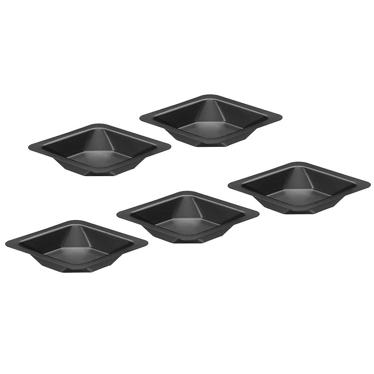 PATIKIL Square Weigh Boats, 5 Pack Plastic Small Scale Trays Powder Dispenser for Weighing Mixing, Black
