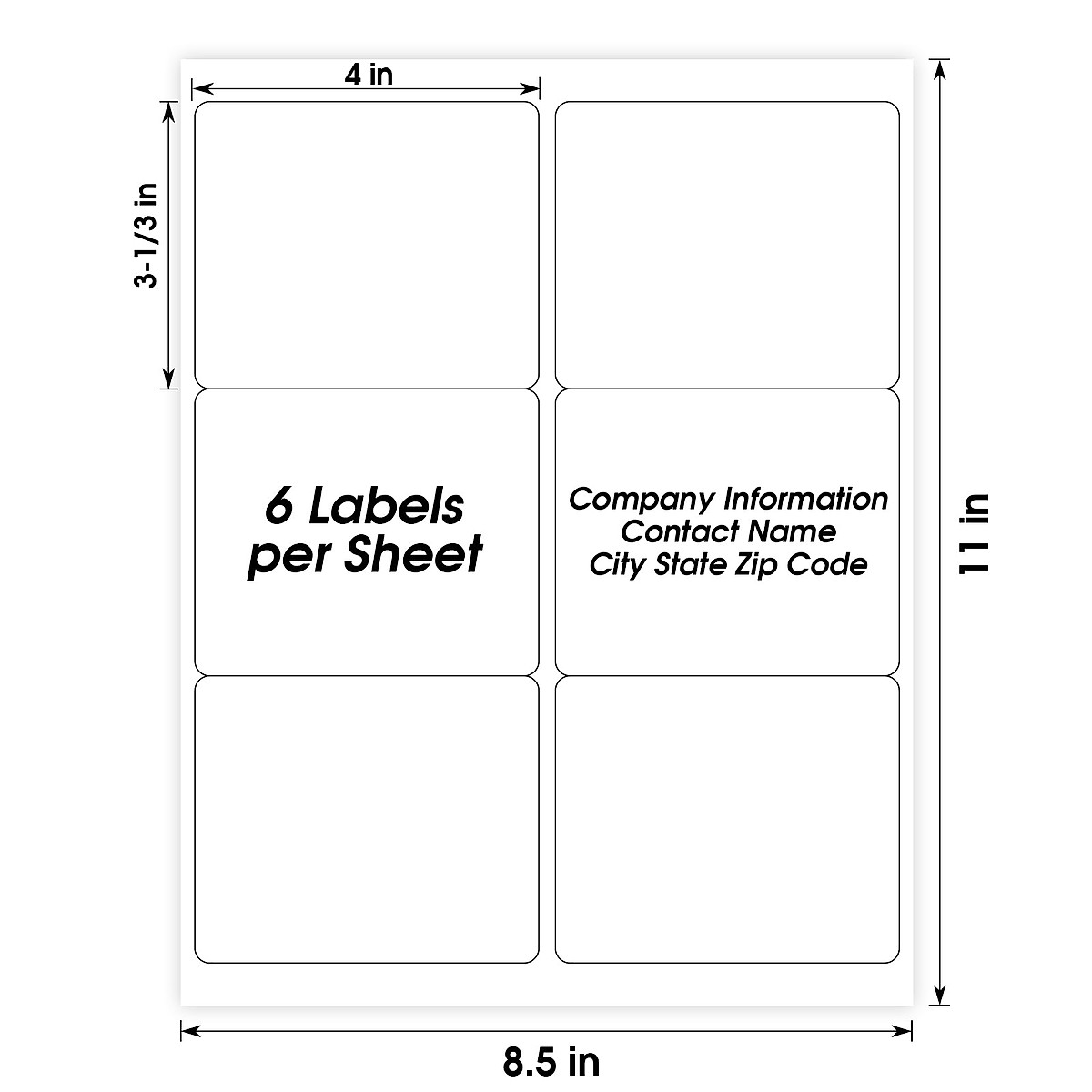 MaxGear 3-1/3x4 Shipping Address Labels,for Inkjet or Laser Printer, 6 Up Sticker Labels Paper, Matte White Paper Sheets, Strong Adhesive, Dries Quickly, Holds Ink Well, 180 Lables