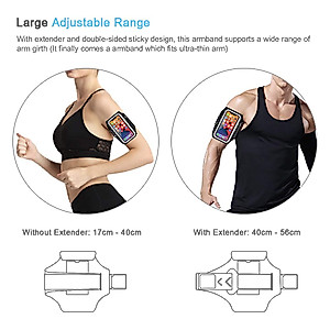 JEMACHE Running Armband for iPhone 15 14 13 12 11 Pro, Samsung Galaxy S24 S23 S22 S21, Gym Workouts Arm Band with Airpods Holder (Black)