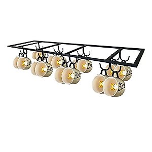 Drstarful Under Cabinet Hooks for Mugs, 16 in 1 Large Coffee Bar Mug Rack, Under Shelf Durable Metal Mug Hanger Holder for Coffee Cup Display, Hanging & Drying, Easy to Mount, Screws Included